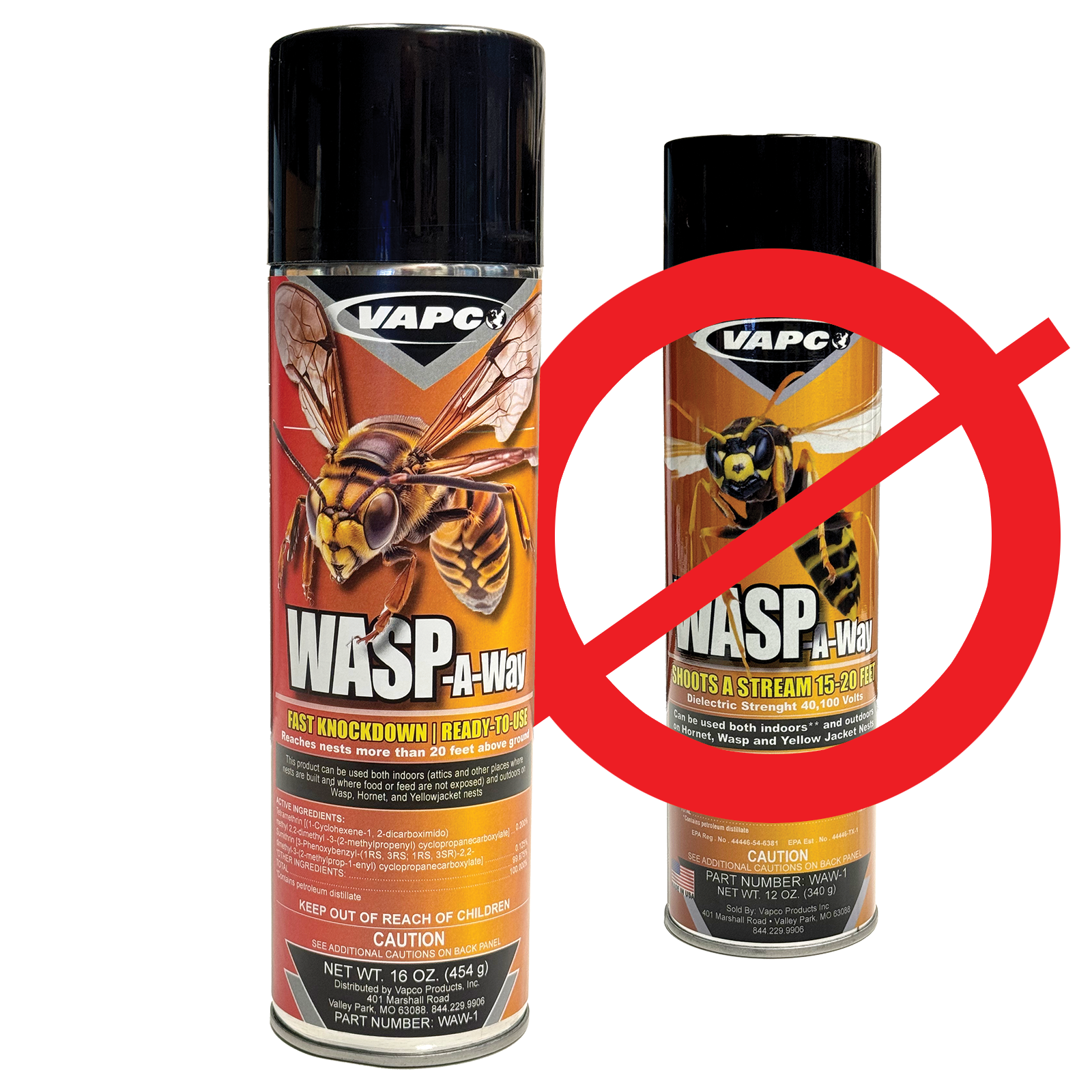 Check out the new size cans of Wasp-A-Way - Vapco Solutions