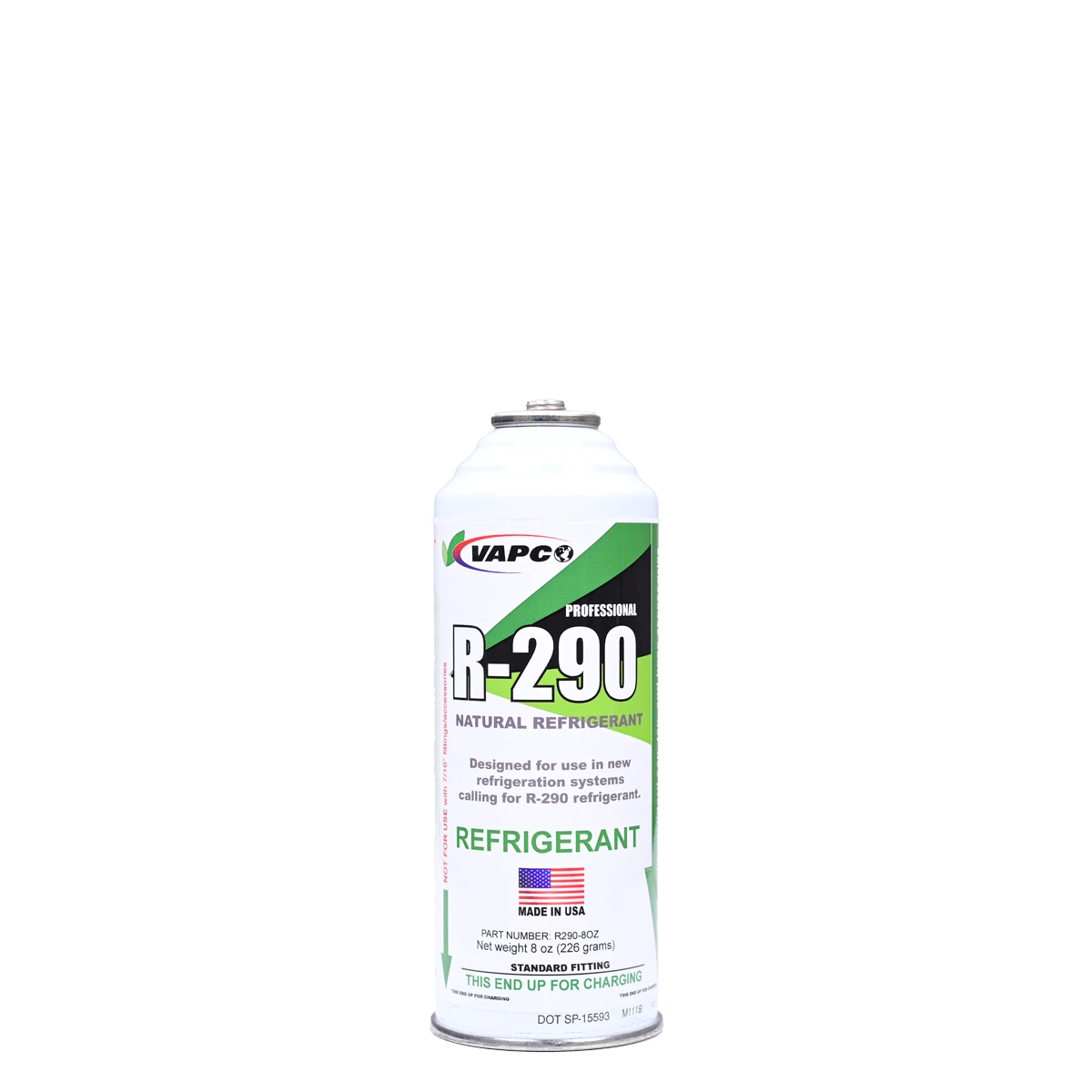R-290 Refrigerant 1/2” Fitting R290- 8OZ - Vapco Solutions
